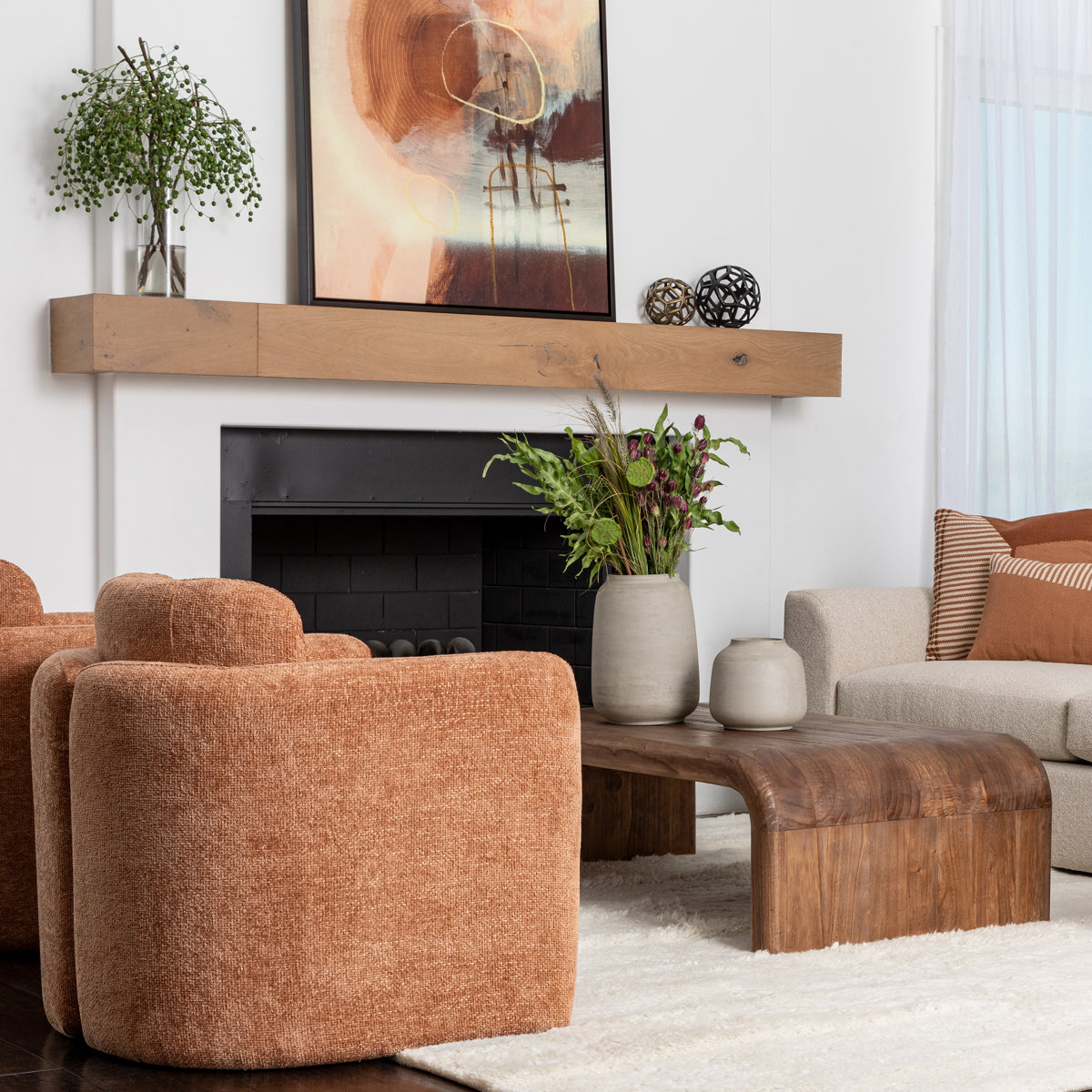 Dovetail Furniture Wynne 55" Wide Mindi Wood Coffee Table, Medium Brown | Perigold